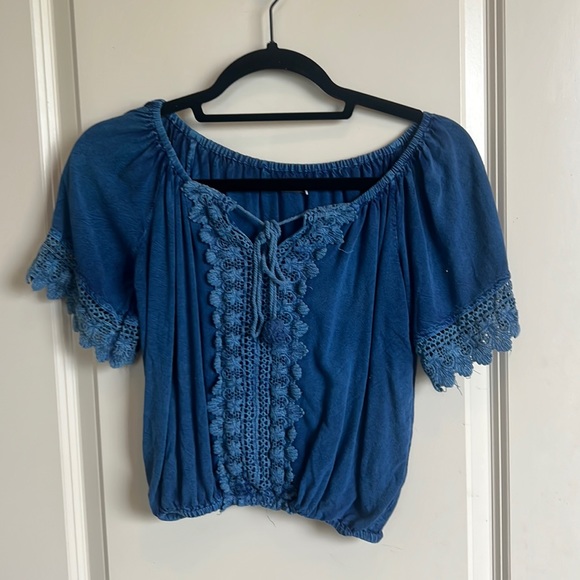EARTHBOUND | Tops | Blue Earthbound Crop Top | Poshmark